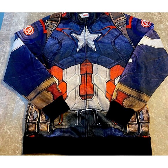 Marvel | Jackets & Coats | Mens Marvel Avengers Captain America Hooded ...